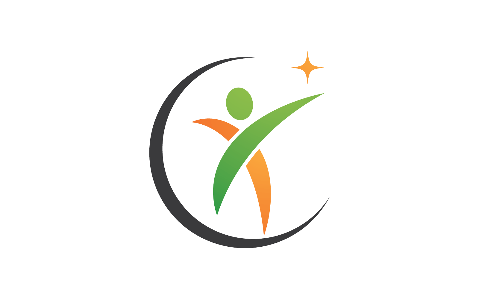 Design plano do logotipo das pessoas da Vida Saudável