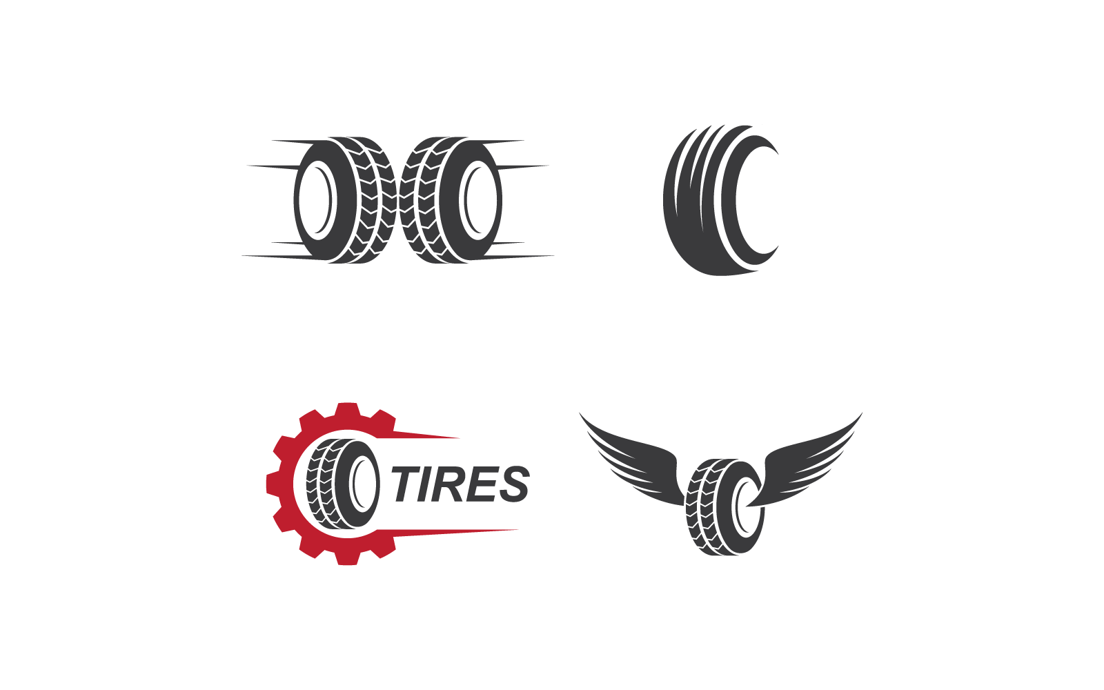 Plantilla vectorial de diseño de logotipo de ilustración de neumáticos