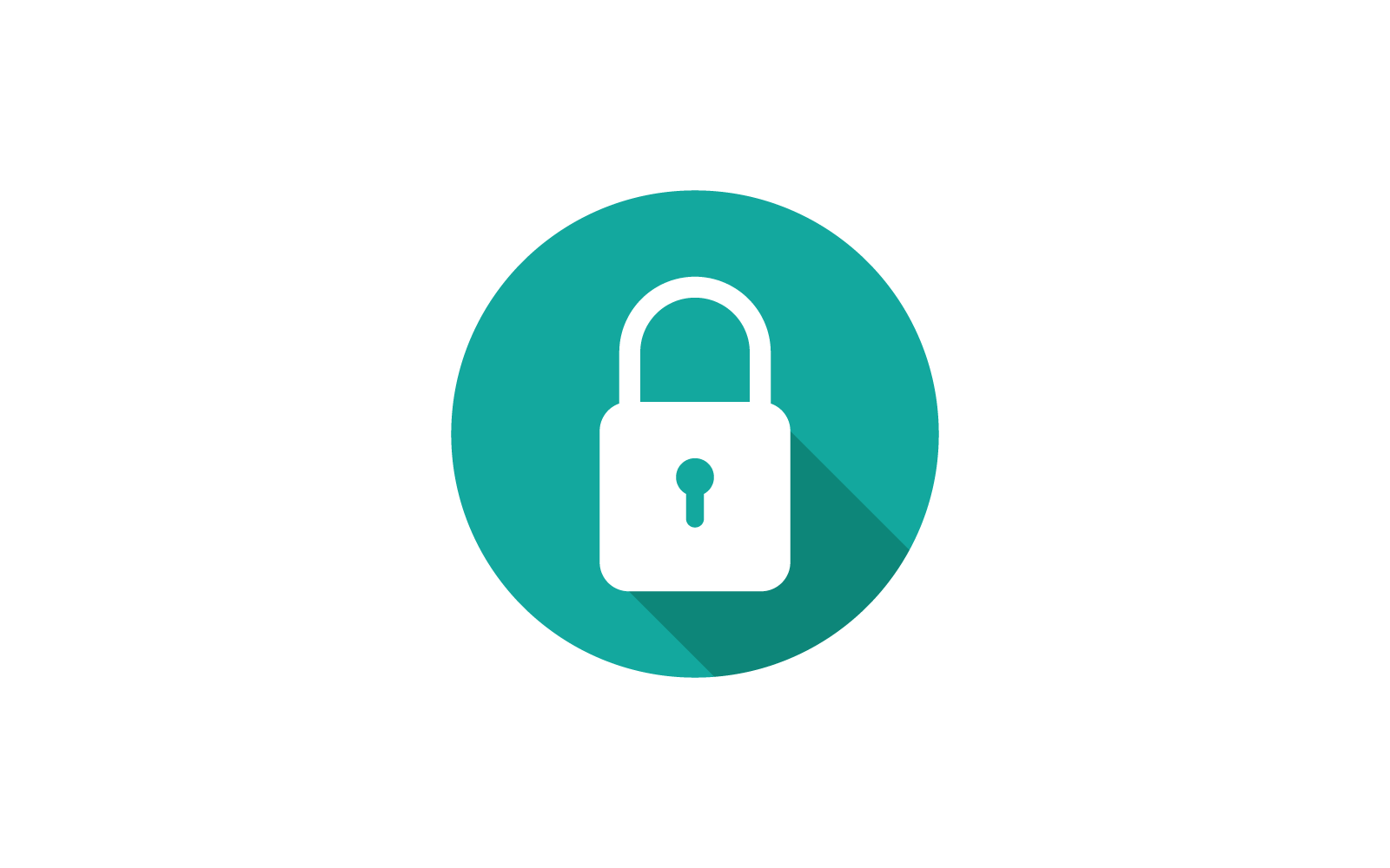 Diseño plano de ilustración de vector de logotipo de candado