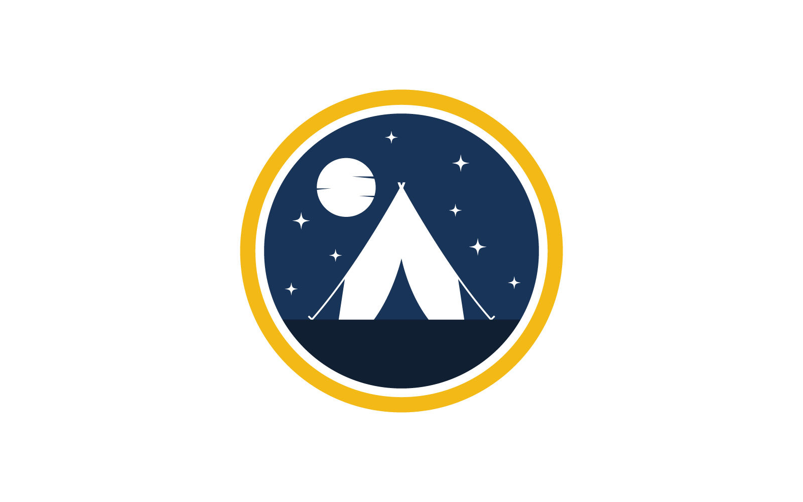 Kamp çadırı logo simge vektör düz tasarımı - TemplateMonster