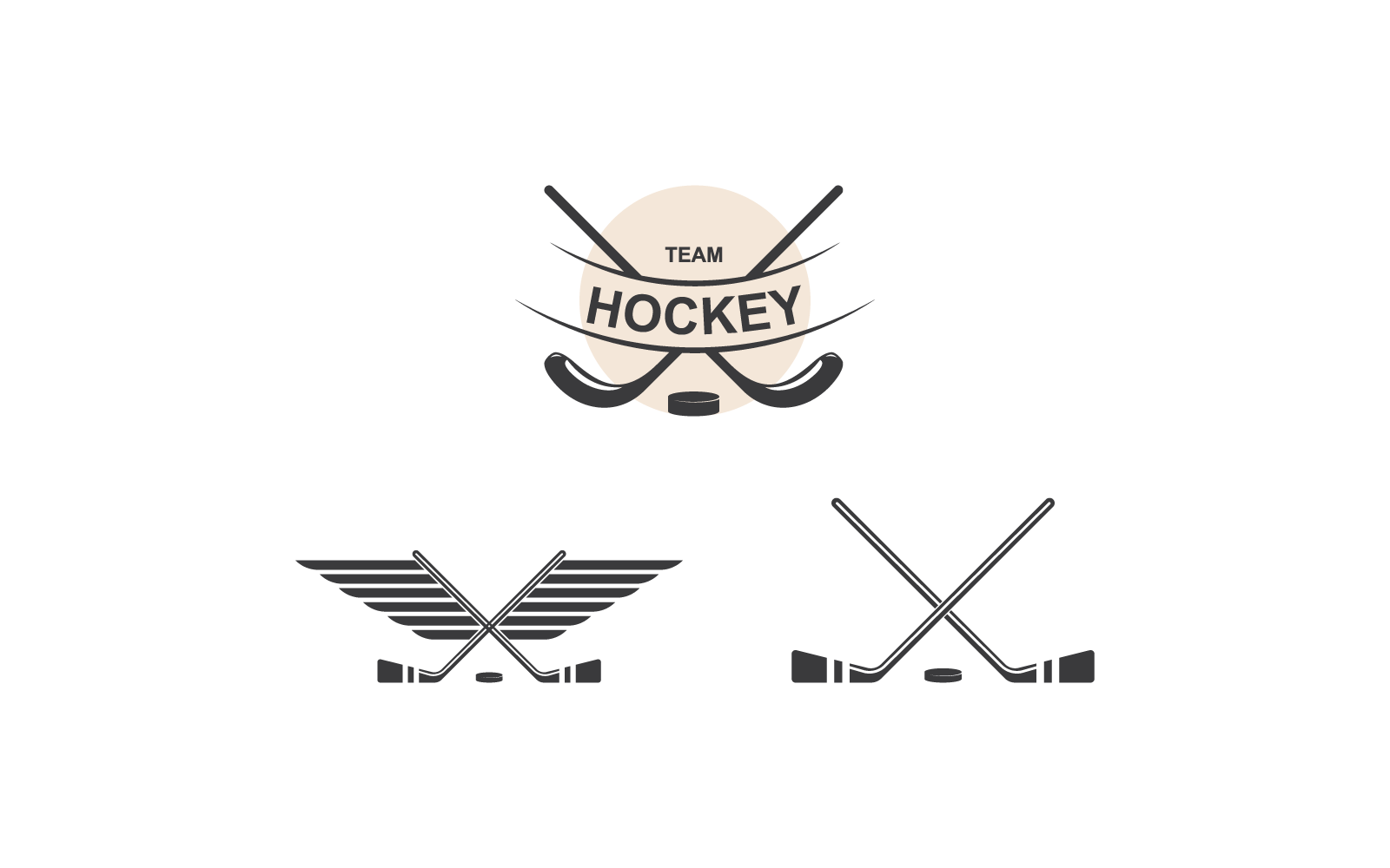 Eishockey-Logo, flacher Design-Illustrationsvektor
