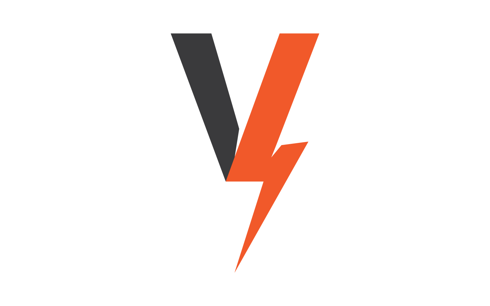 V letra inicial design de vetor de logotipo de relâmpago de poder