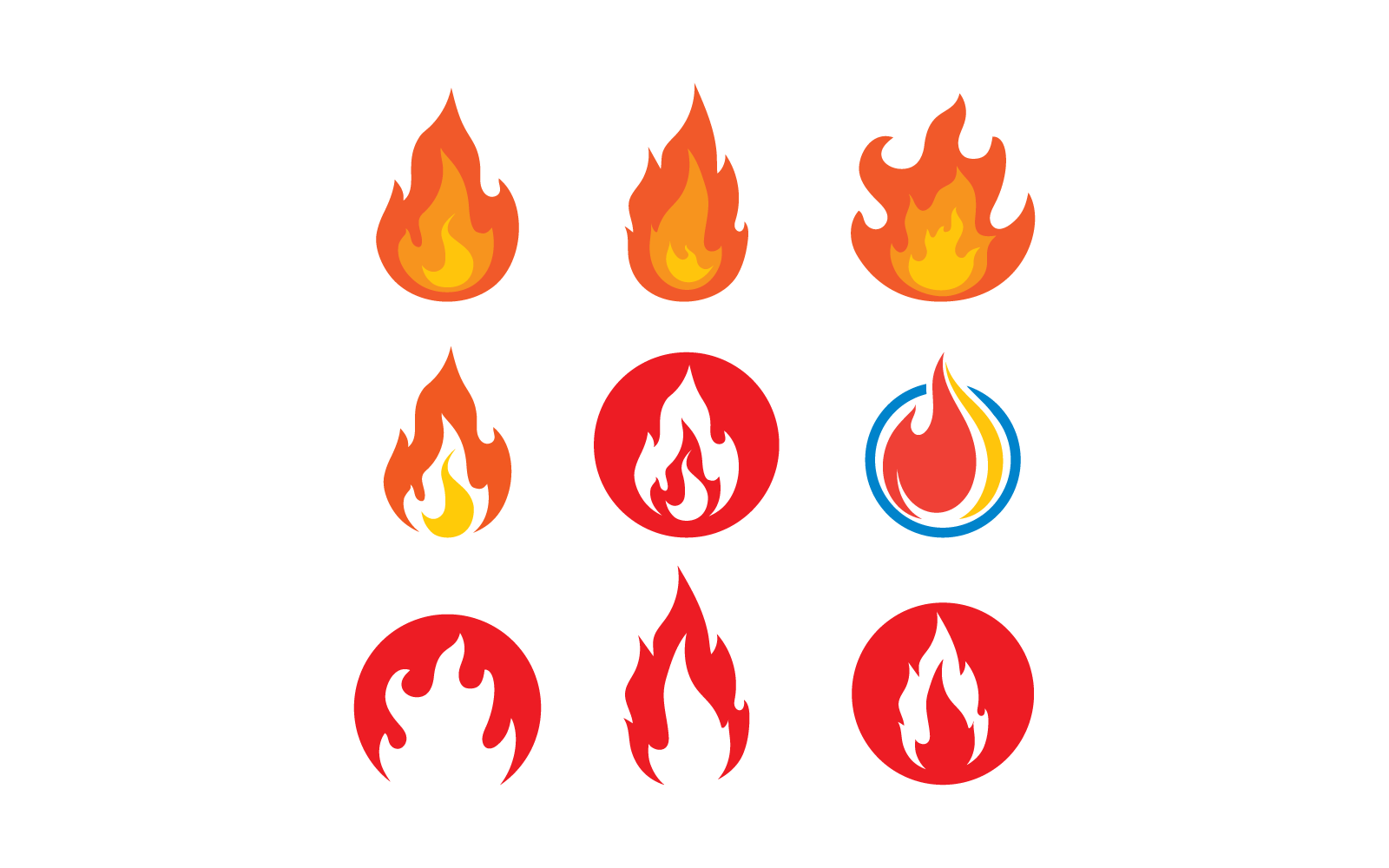Oheň plamen Logo vektor, ropa, plyn a energie logo šablona
