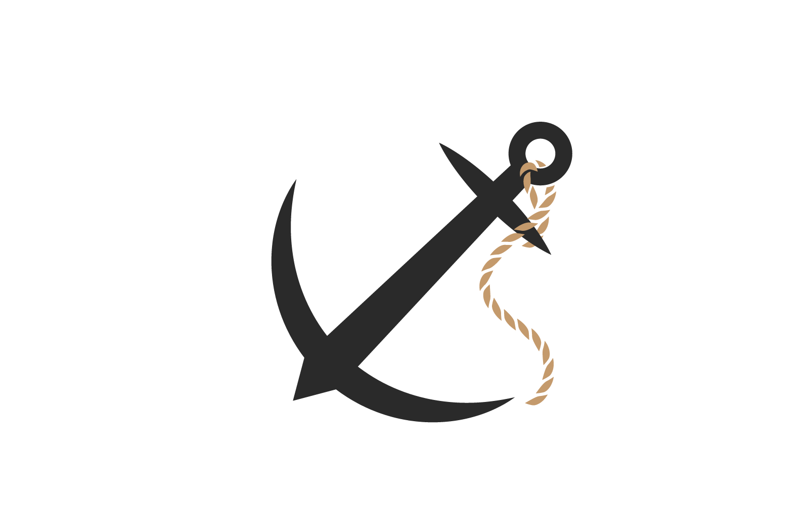 Modelo de design plano de vetor de ilustração de logotipo de âncora