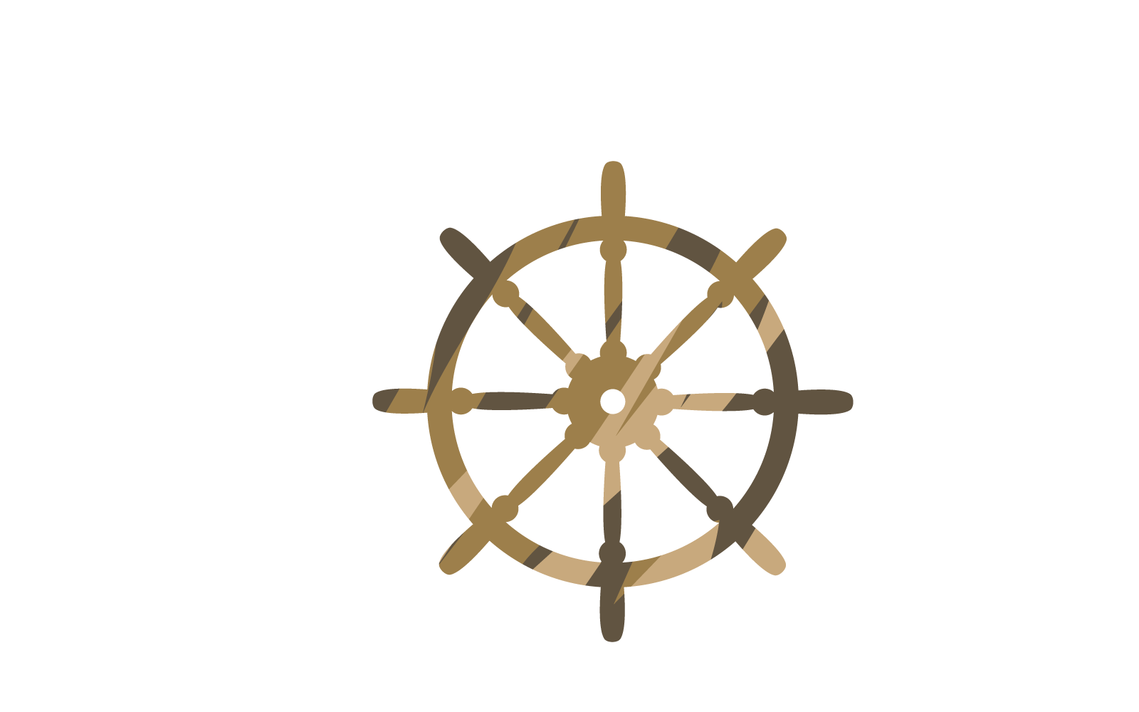 Diseño plano de plantilla de vector de icono de rueda de barco