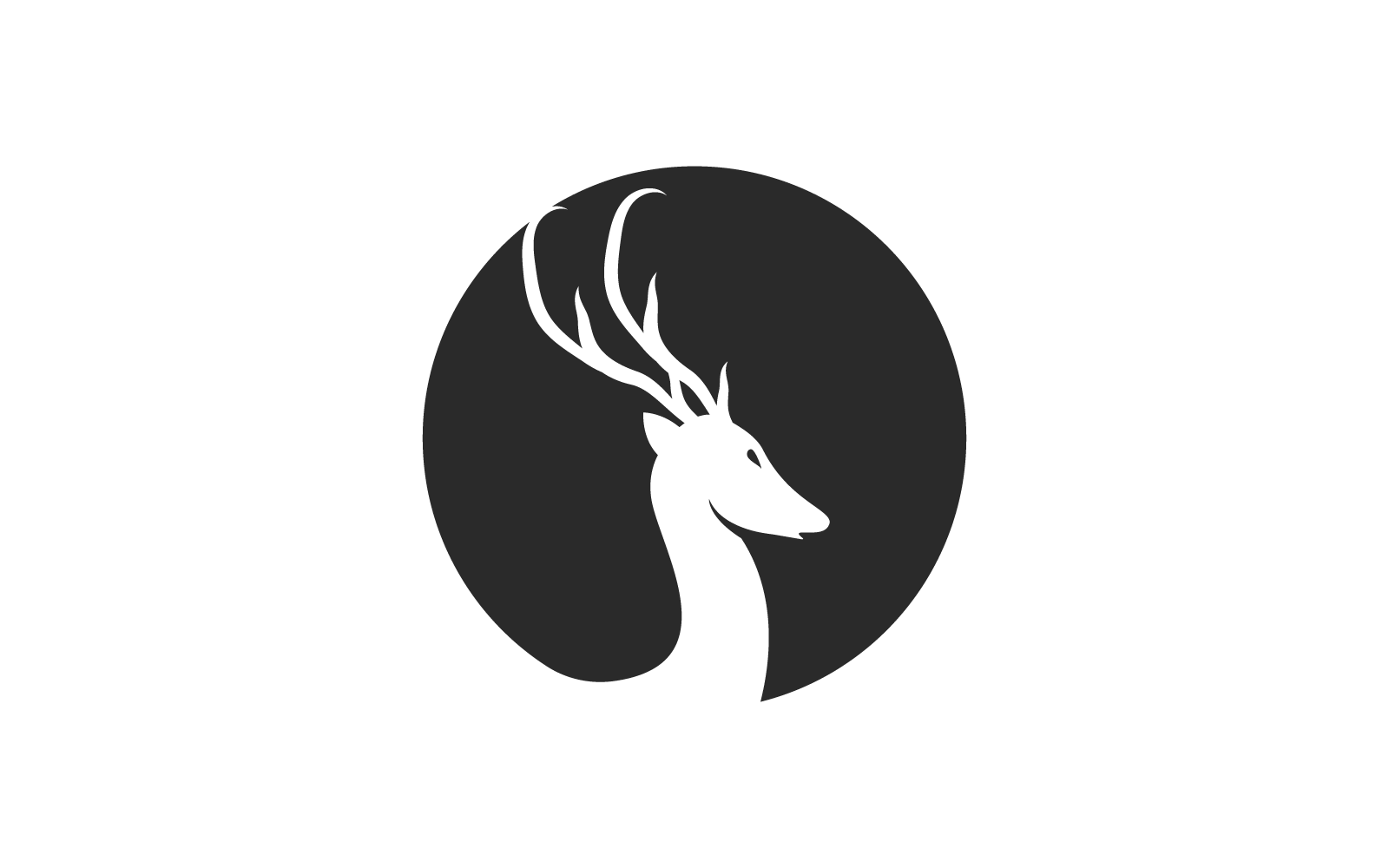 Hirschgeweih-Ilustrations-Logo-Design-Vektorvorlage