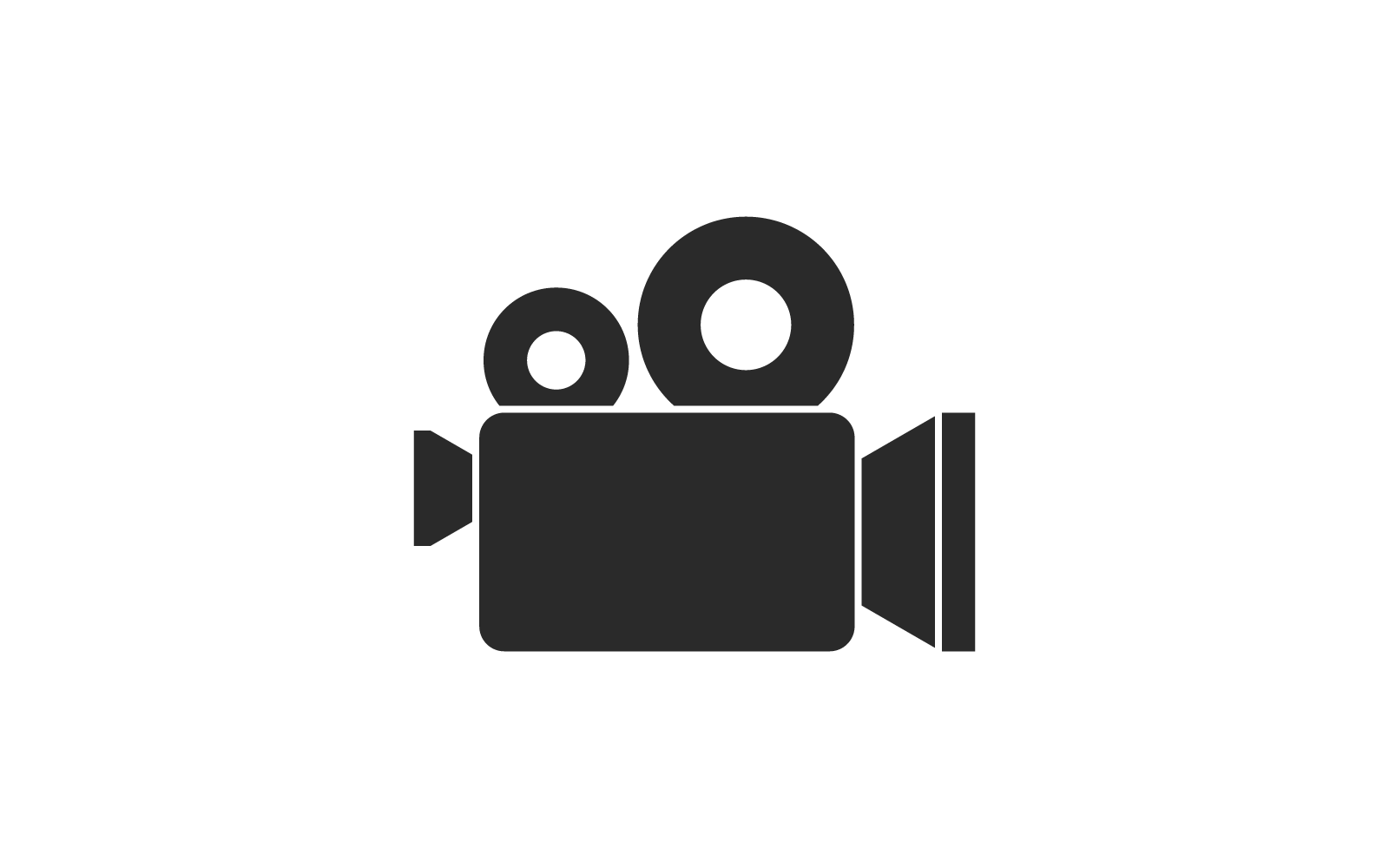 Plantilla de diseño plano de vector de icono de grabadora de película