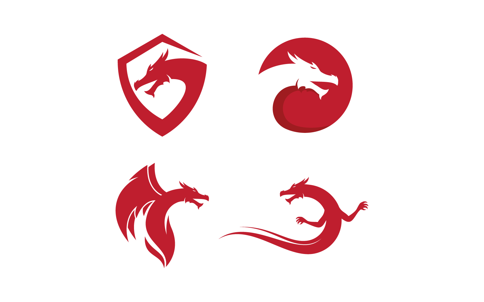 Modèle d'illustration vectorielle logo dragon design plat