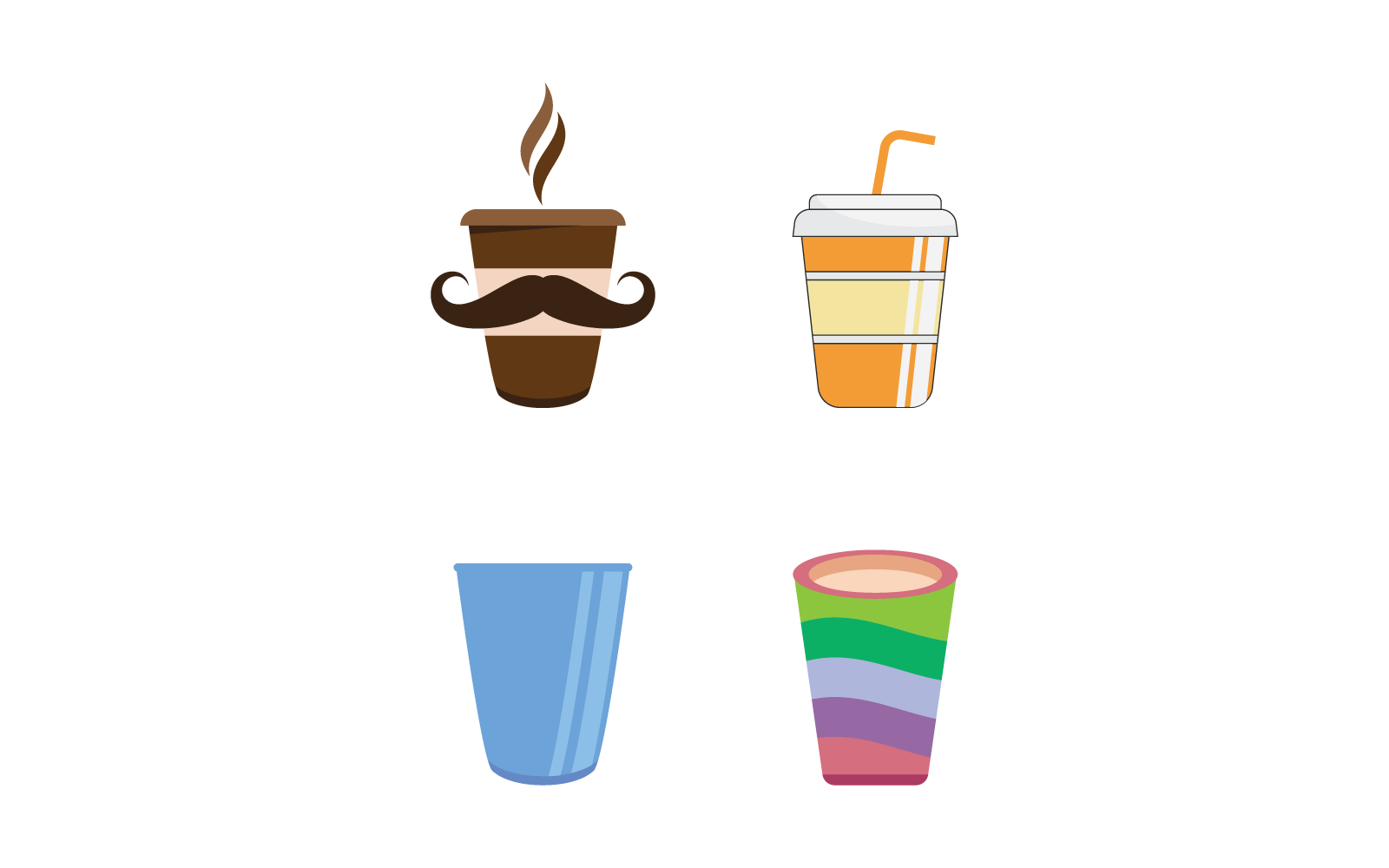 Beber vidrio logo diseño icono ilustración vector diseño plano