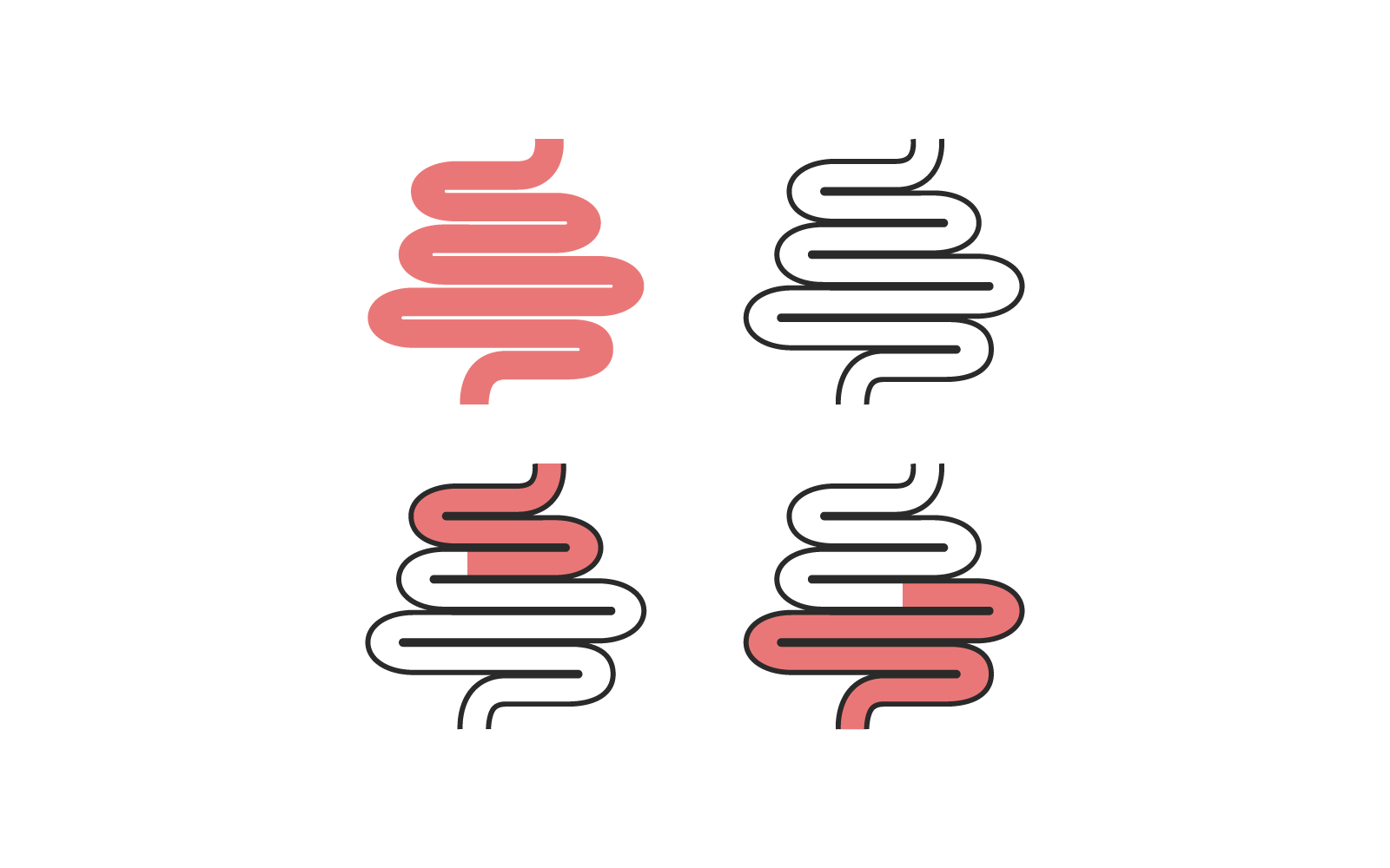 Vetor de design plano de ícone de ilustração de intestino