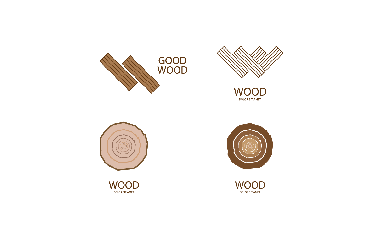Ilustración de diseño de vector de logotipo de madera