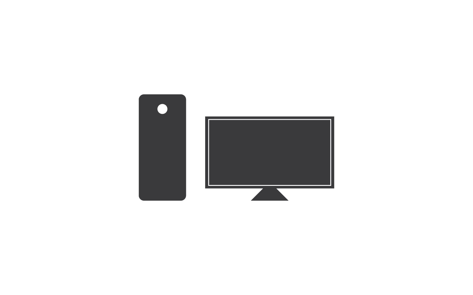 Modello di design piatto vettoriale dell'icona del computer