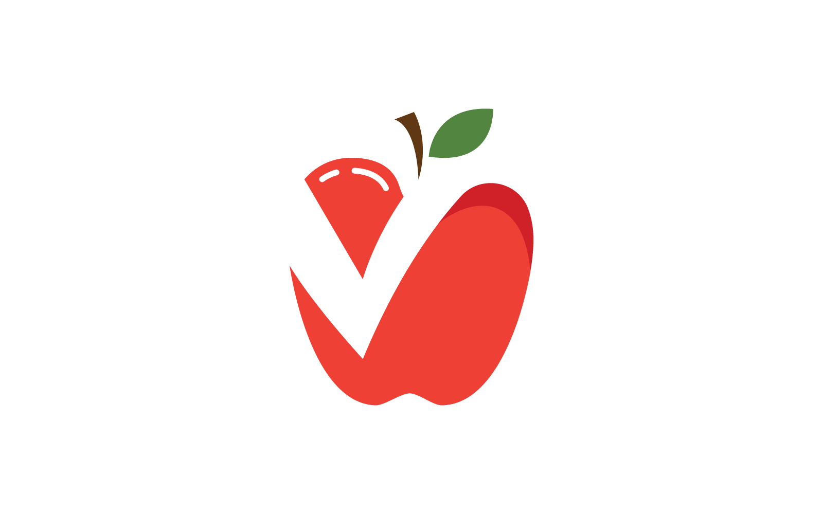 Apple with V letter initial illustration logo vector design