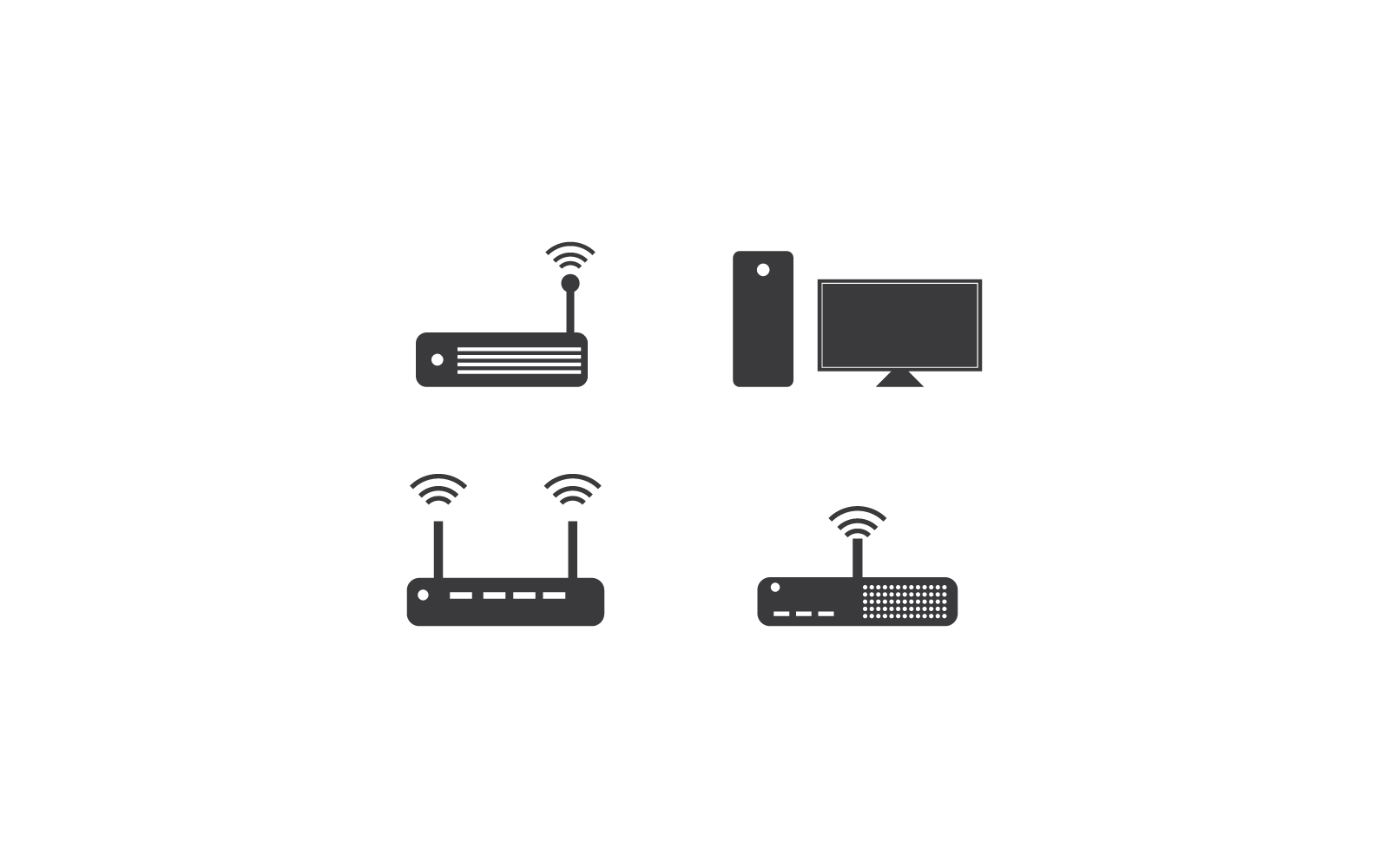 Diseño plano del ejemplo del vector del icono del router