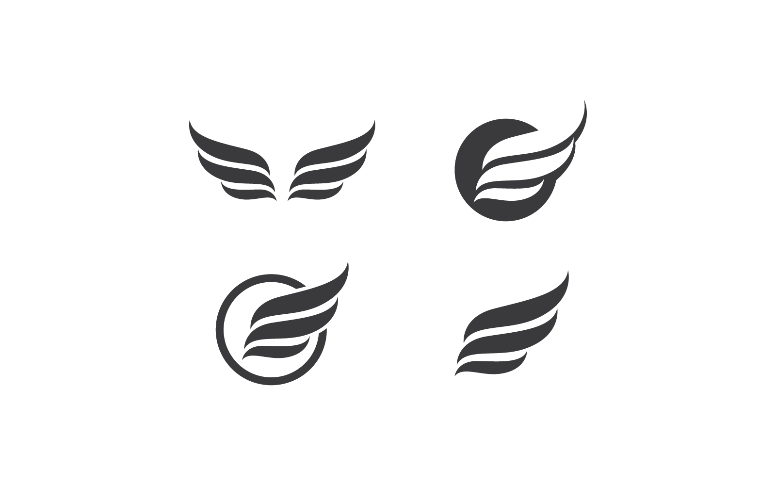 Modèle vectoriel de conception de logo d'illustration d'aile