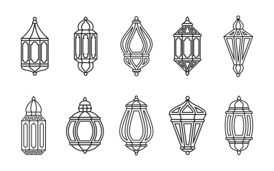 Decorative Lantern Set - Vector Image - TemplateMonster