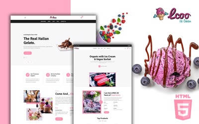 Eiscreme-HTML-Website-Vorlagen | HTML- und CSS-Designs herunterladen