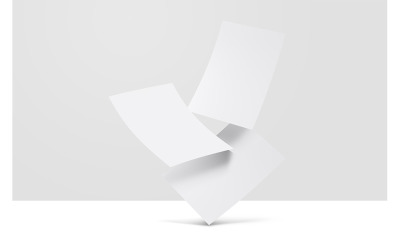 Isometric US Letter Tri Fold Brochure Mockups Set