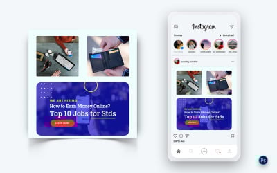 Online Money Earnings Social Media Post Design Template-02