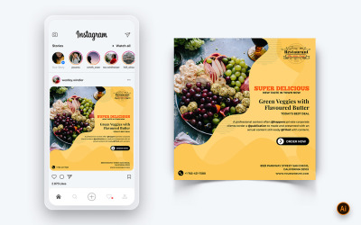 Food and Restaurant Offers Discounts Service Social Media Post Design ...