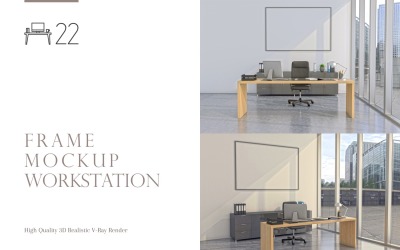 Workstation Frames Mockup, Workplace Study Table Set-45