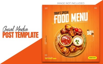 Food Menu Post and Promotional Food Banner Design for Social Media
