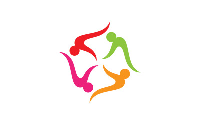 Healthy People logo template. Vector illustration. V7