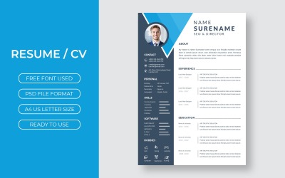 Elegant läroplansmall för professionellt CV - TemplateMonster