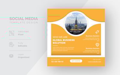 Global Business Solutions Branding White Background Social Media Post ...