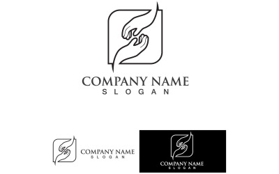 Logo di speranza della mano e vettore di cura del simbolo V22