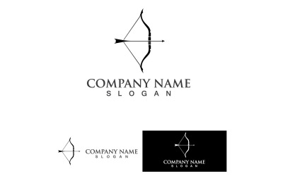 Modelo de design vetorial de logotipo e símbolo de arqueiro 1
