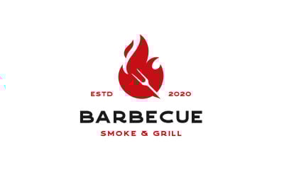 Vintage Grill Barbeque Barbecue BBQ Logo Design