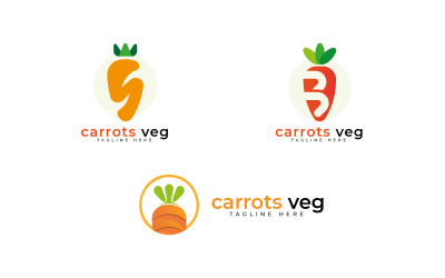 Carrot wordmark typography logo design template