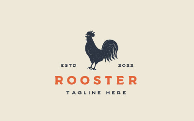 Retro Rooster Head Logo Design Template - TemplateMonster