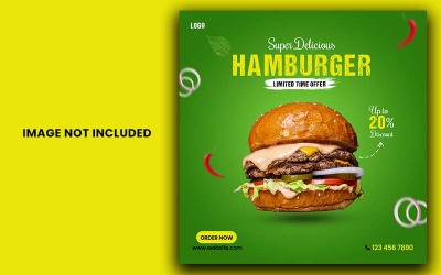 Instagram Hot Burger Social Media Post Template 3
