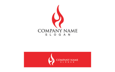 Modèle de logo de feu Vecteur d'icône de flamme V33