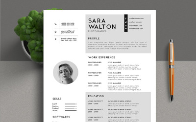 Minimalist Resume / CV Template 2 #293680 - TemplateMonster