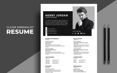 Minimalist Resume / CV Template #293675 - TemplateMonster