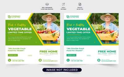 Vegetable social media post template - TemplateMonster