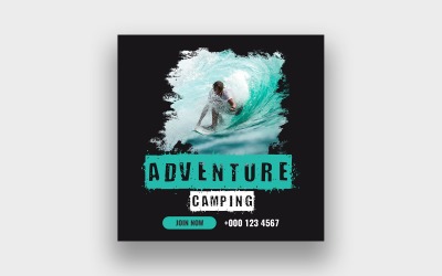 Hiking Facebook Instagram Post Design Template