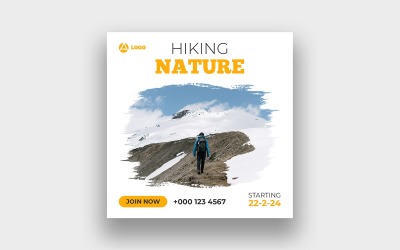 Hiking Facebook Instagram Post Template - TemplateMonster