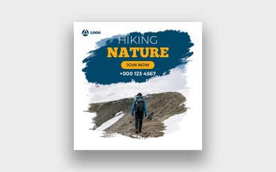 Hiking Facebook Instagram Post Template - TemplateMonster