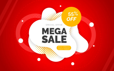 Sale marketing banner with price tag vector - TemplateMonster
