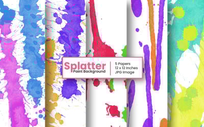 Colorful abstract paint splatter texture background. splatter digital paper