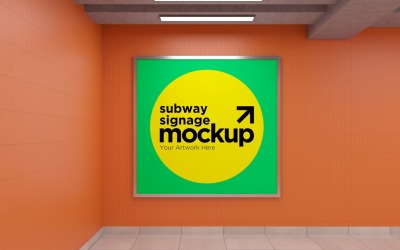 Subway Two Signage Horizontal And Vertical Mockup
