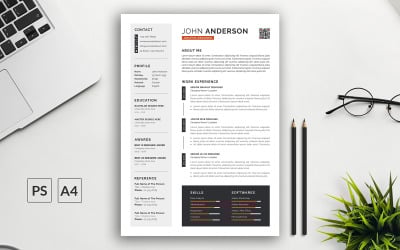 CV Premium Resume Template #322475 - TemplateMonster