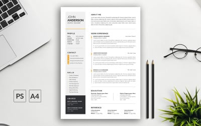 Edward Currículum limpio y creativo #322465 - TemplateMonster