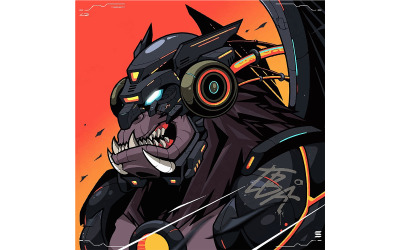 Hazael Radha Mech Illustration Vector - TemplateMonster