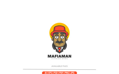 Mafya sevimli maskot logo şablonu #326595 - TemplateMonster