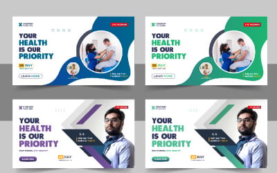 Medical and Hospital YouTube Thumbnail Design Template bundle